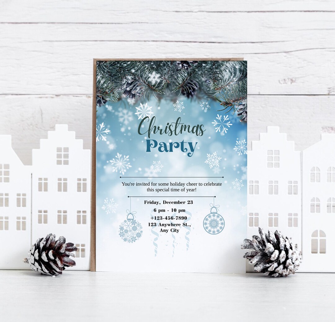 Christmas Party Invitation Christmas Party Invite Editable - Etsy