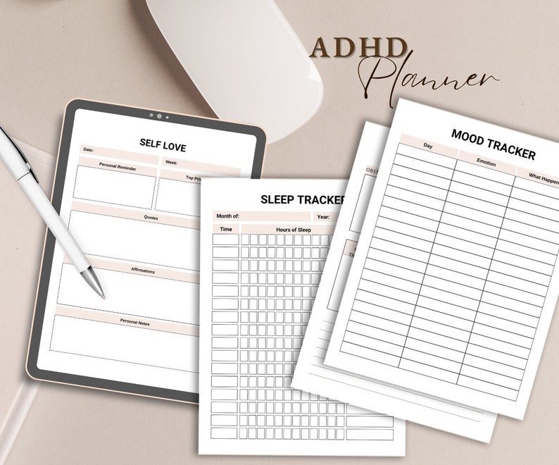 ADHD Bundle Printable ADHD Planner 2023 Digital Adhd Journal for Adults ...