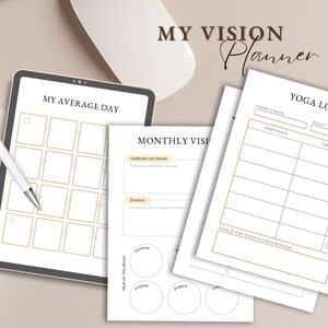 Vision Board Digital Printable Journaling Pages Mental Health Planner ...