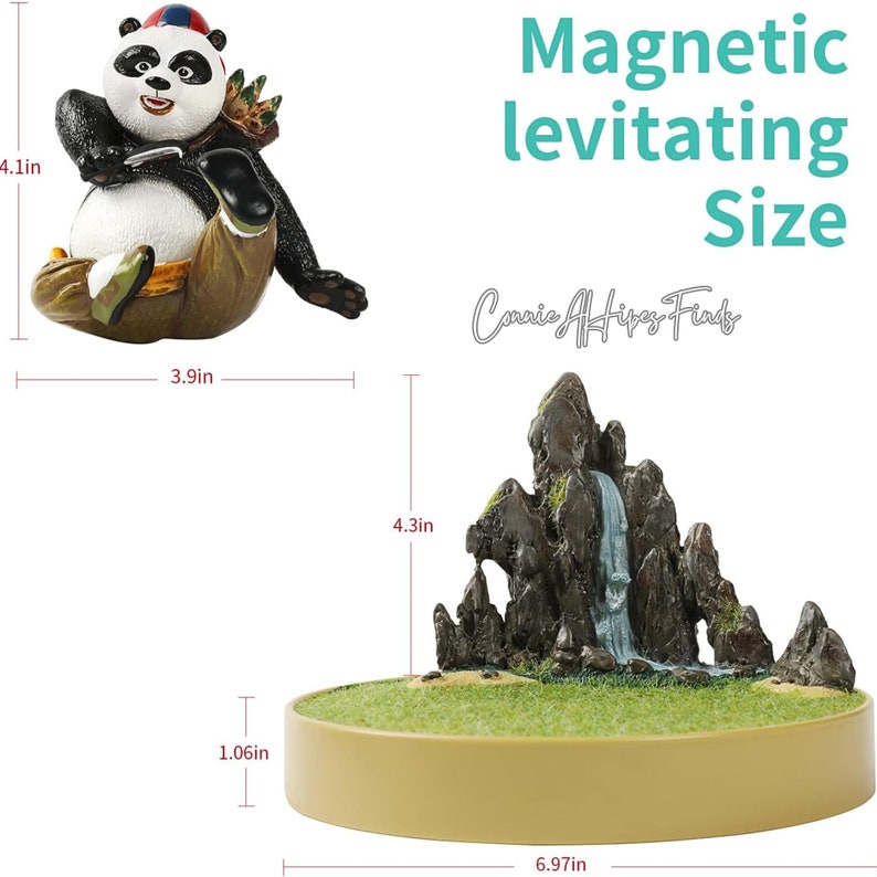 Magnetic Levitating Panda Spinning in the Air in the Home Office ...