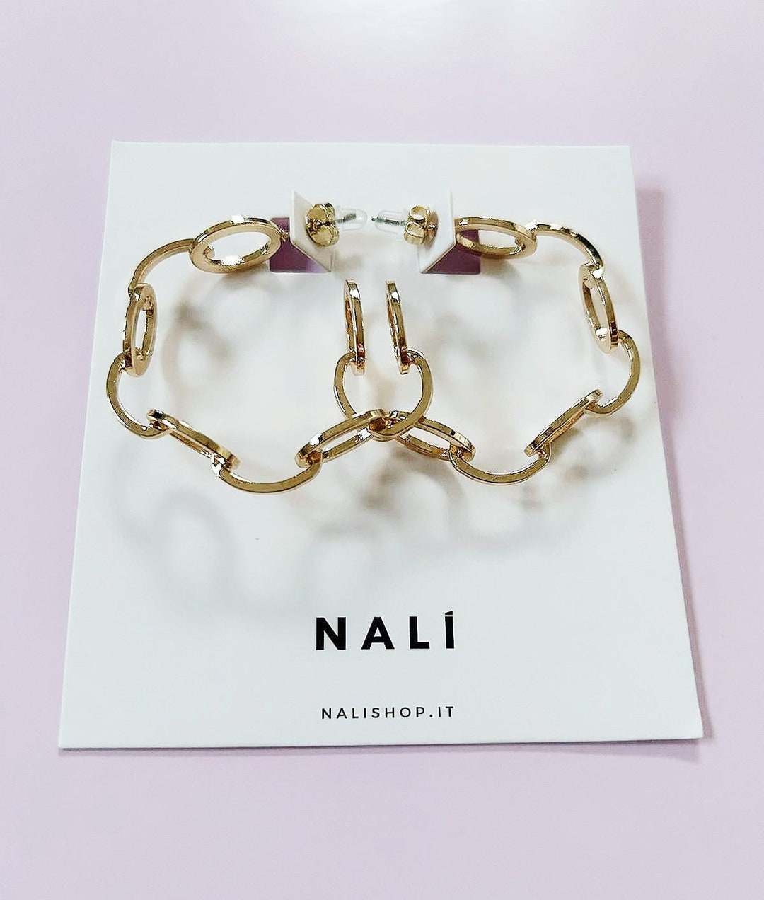 Brand New Nali Gold Tone Chain Hoop Earrings - Etsy