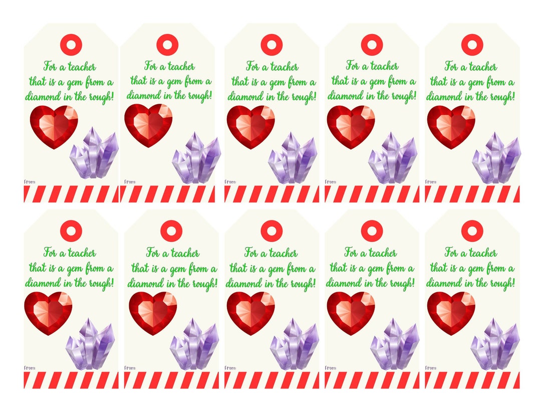 Teacher Appreciation Printable Gift Tags You Are A Gem - Etsy