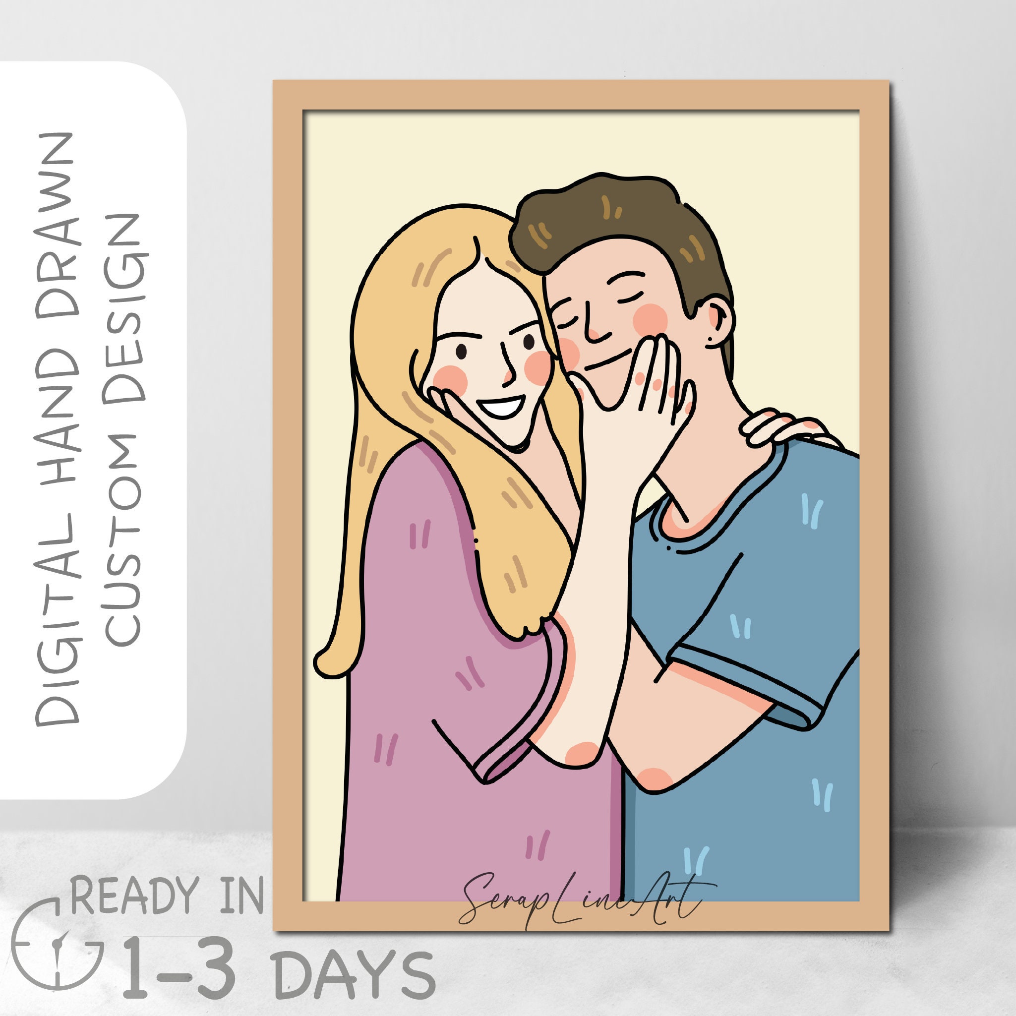 Custom Anime Couple Portrait, Cartoon Anime Caricature, Personalized ...