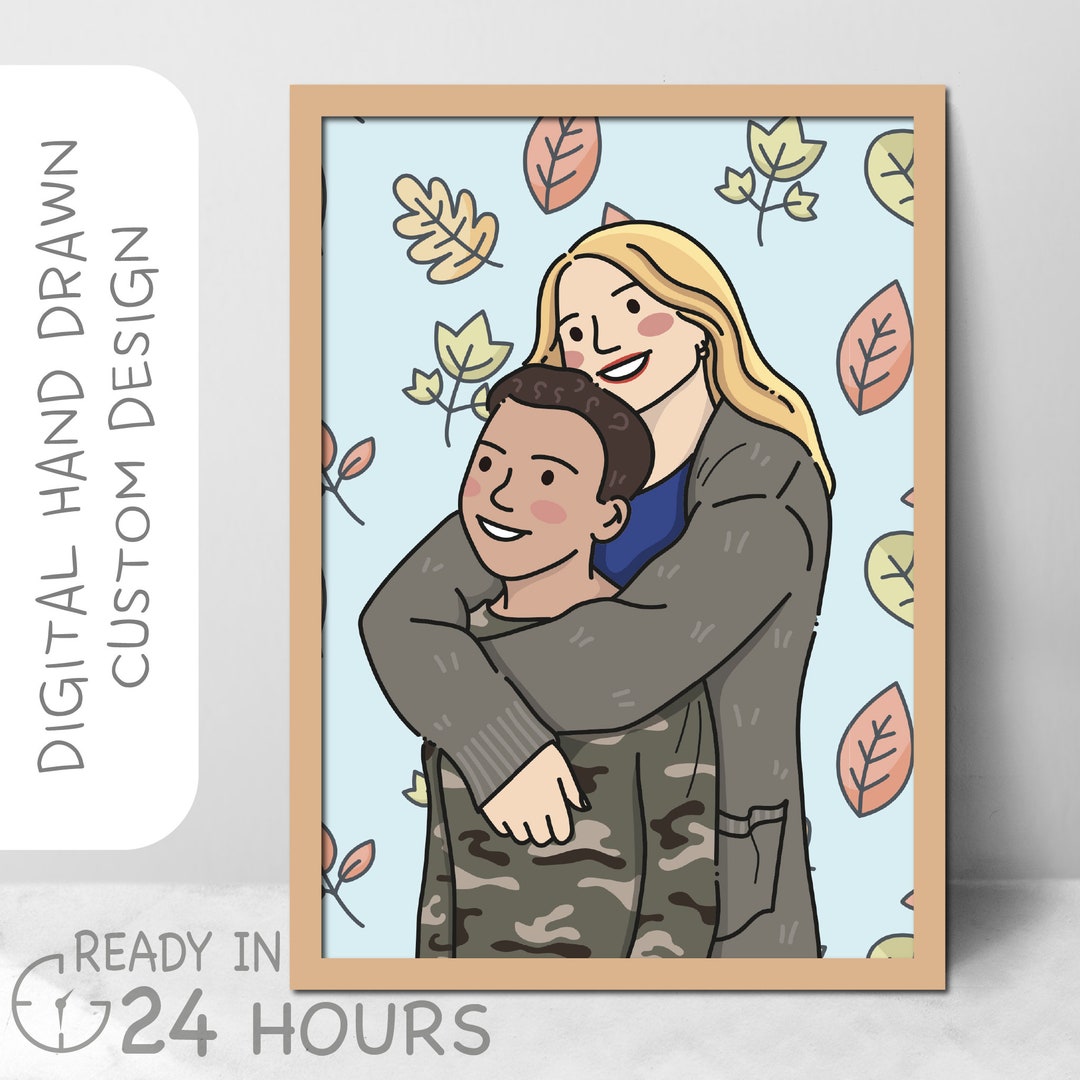 Illustration Portrait From Photo, Cute Custom Cartoon Drawing, Custom ...