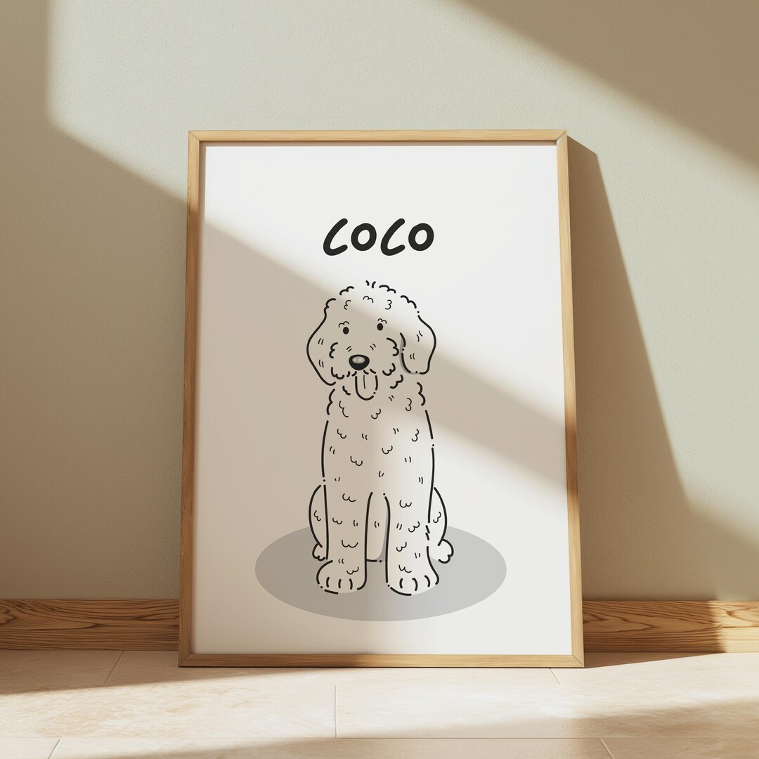 Custom Pet Portrait: Black & White Dog Line Art (digital Download) - Etsy