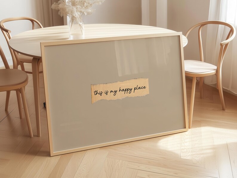 This is My Happy Place Print, Torn Paper Poster, Minimalist Cursive ...