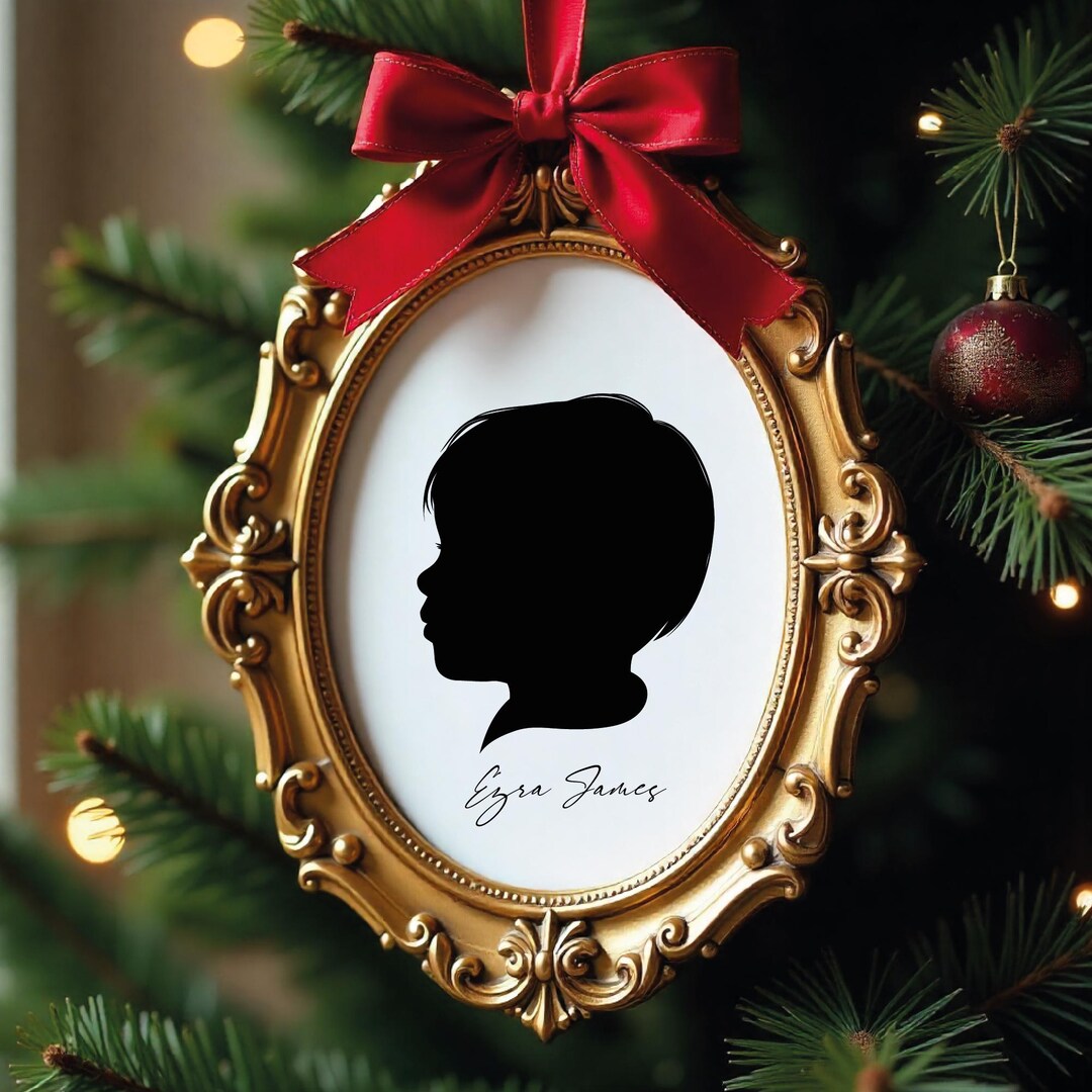 Custom Profile Silhouette Portrait: Personalized Xmas Gift, Custom ...