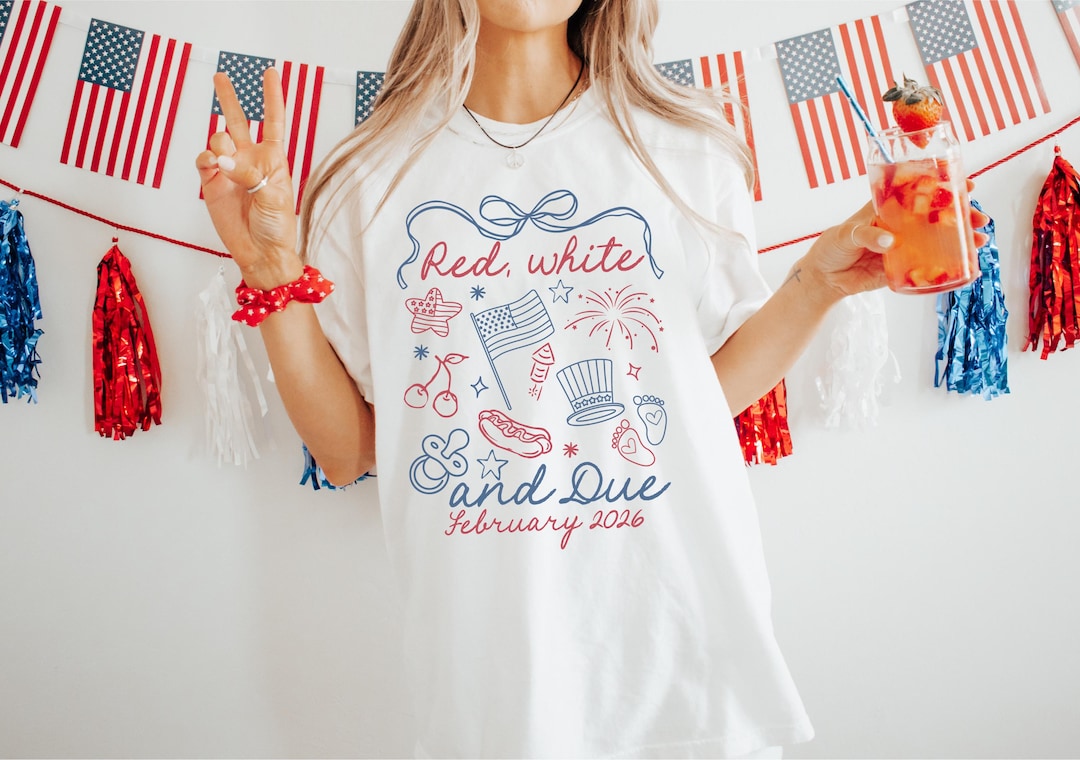 Personalized Comfort Colors Red White and Due Shirt, 4th of July ...