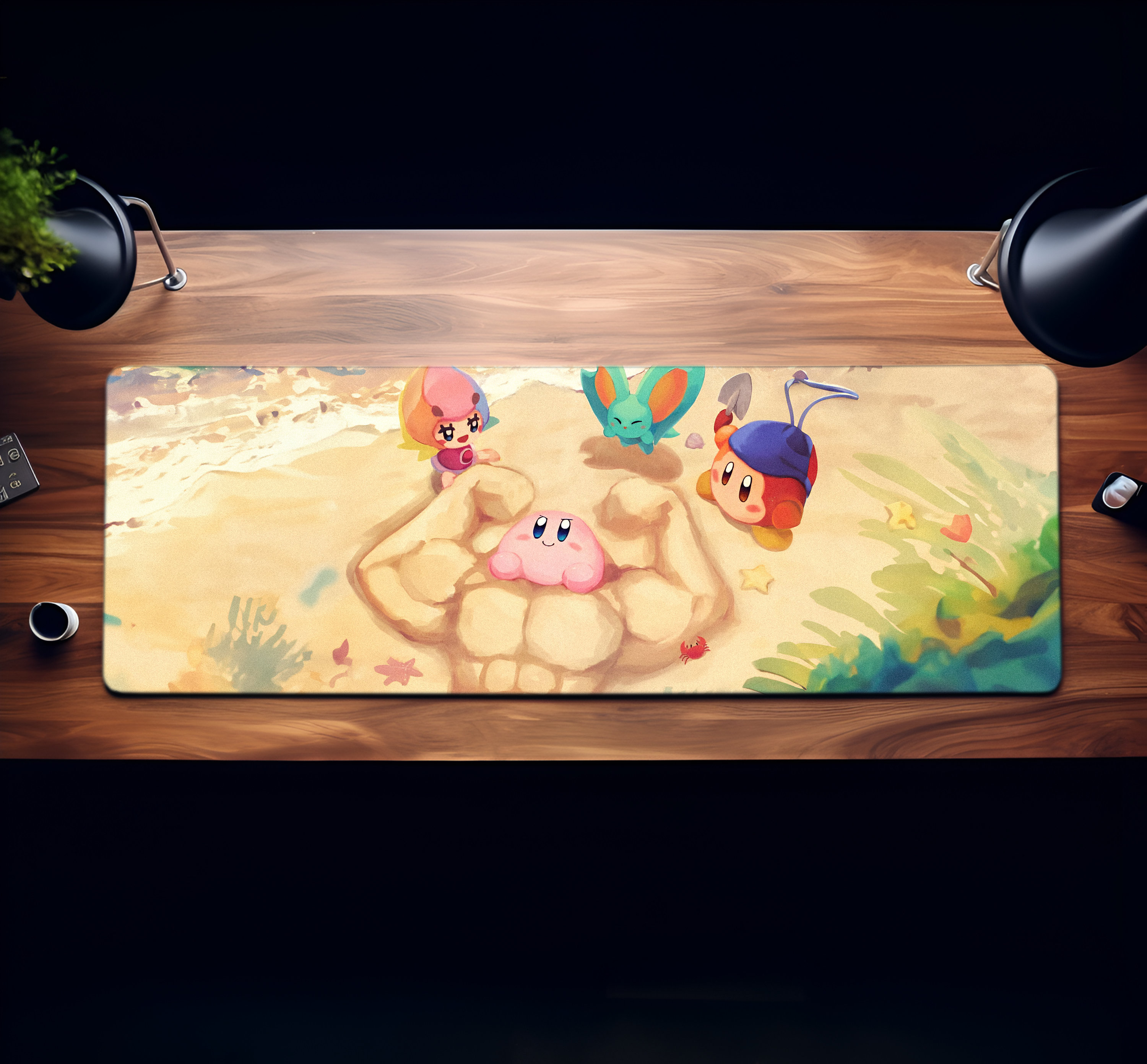 Kirby at the Beach, Kawaii Kirby Mouse Pad, Cute Kirby, Custom Mousepad ...