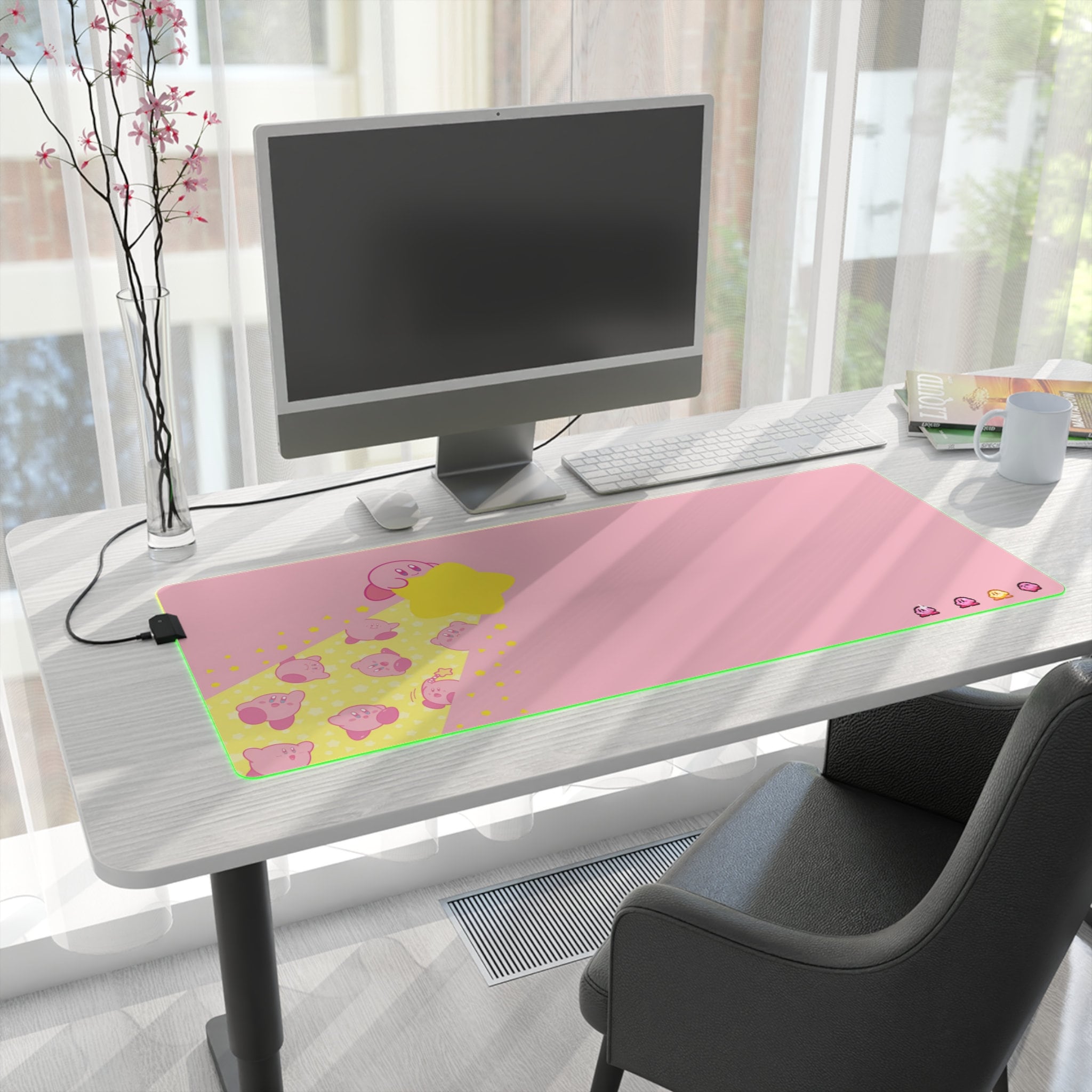 Kirby Star, Kawaii Kirby Mouse Pad, Cute Kirby, Custom Mousepad ...