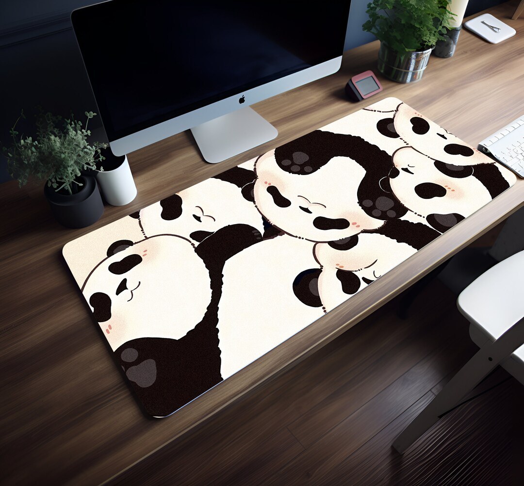 Kawaii Pandas RGB Large Mouse Pad, 8 Sizes, RGB Lights, XXL Mousepad ...