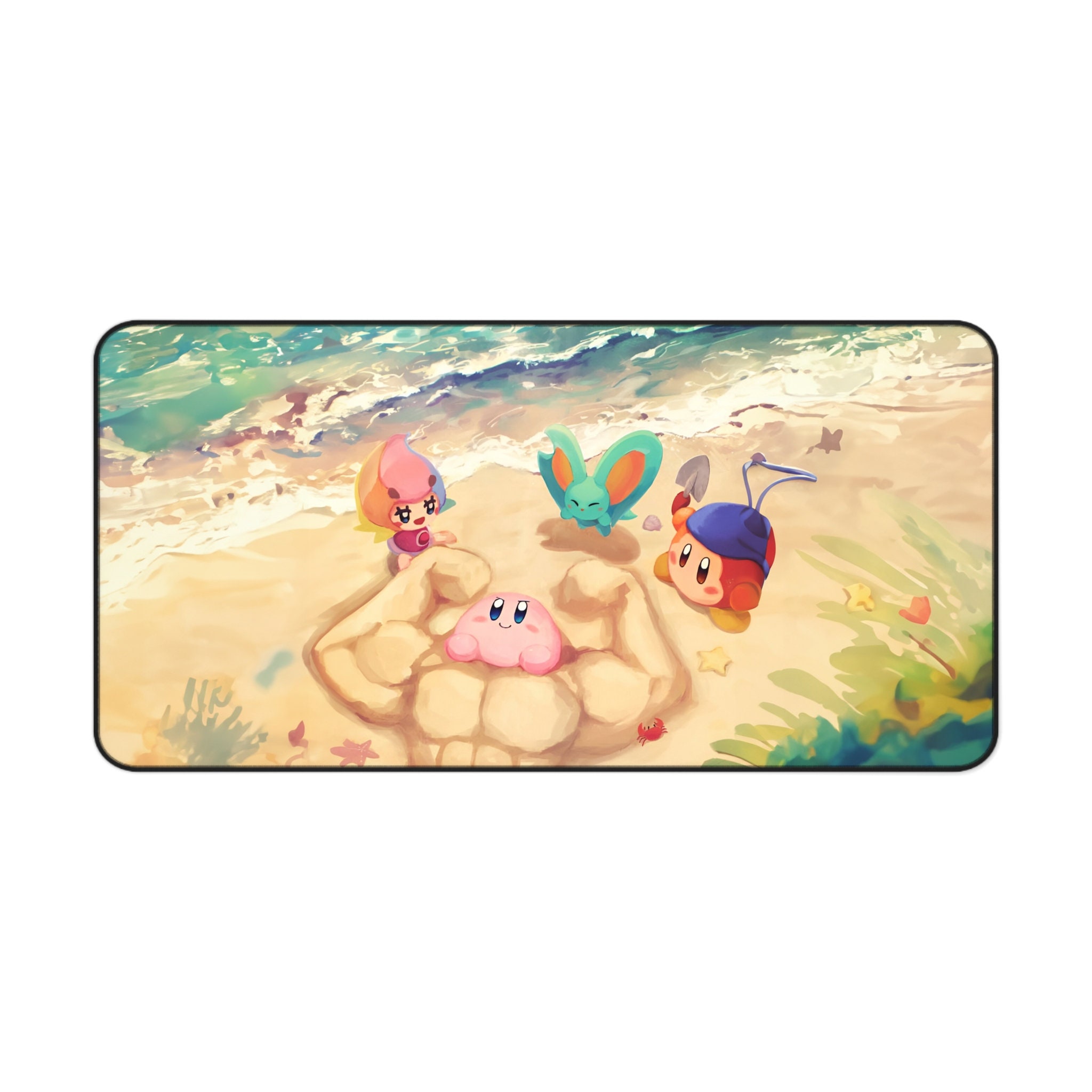 Kirby at the Beach, Kawaii Kirby Mouse Pad, Cute Kirby, Custom Mousepad ...