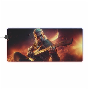 Geralt's Midnight Melody: the Witcher Mouse Pad, LED RGB Lightning, XL ...