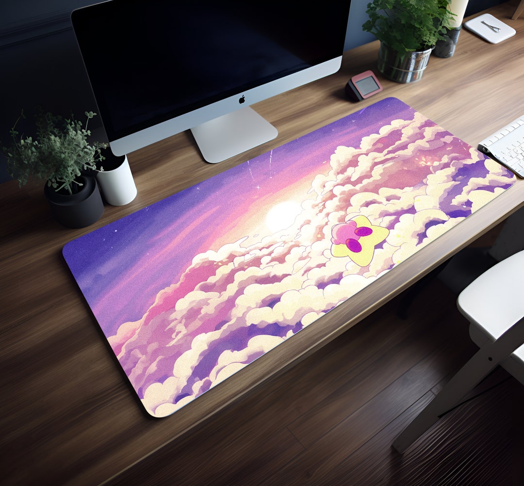 Kirby in Clouds, Kawaii Kirby Mouse Pad, Cute Kirby, Custom Mousepad ...