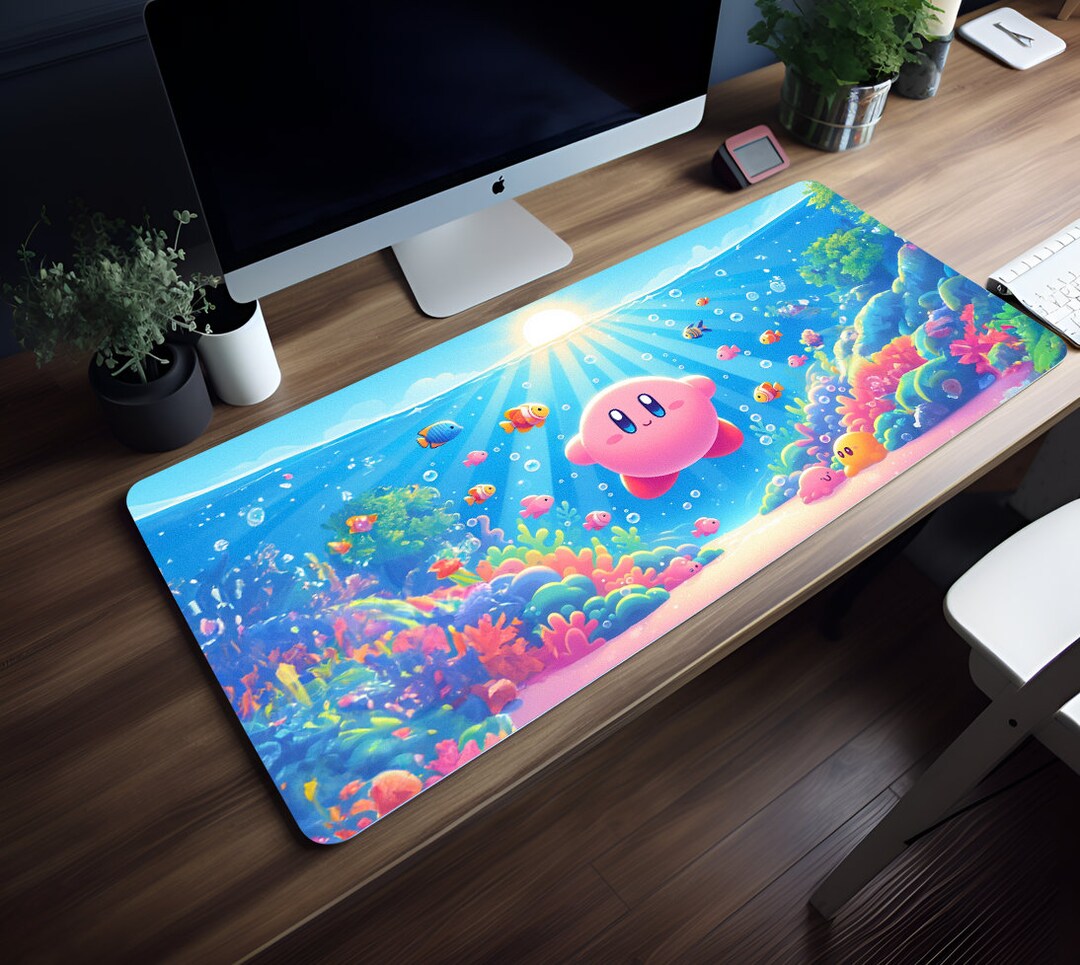 Kirby's Underwater Adventure Mouse Pad, 8 Sizes, RGB Lights, XXL Desk ...