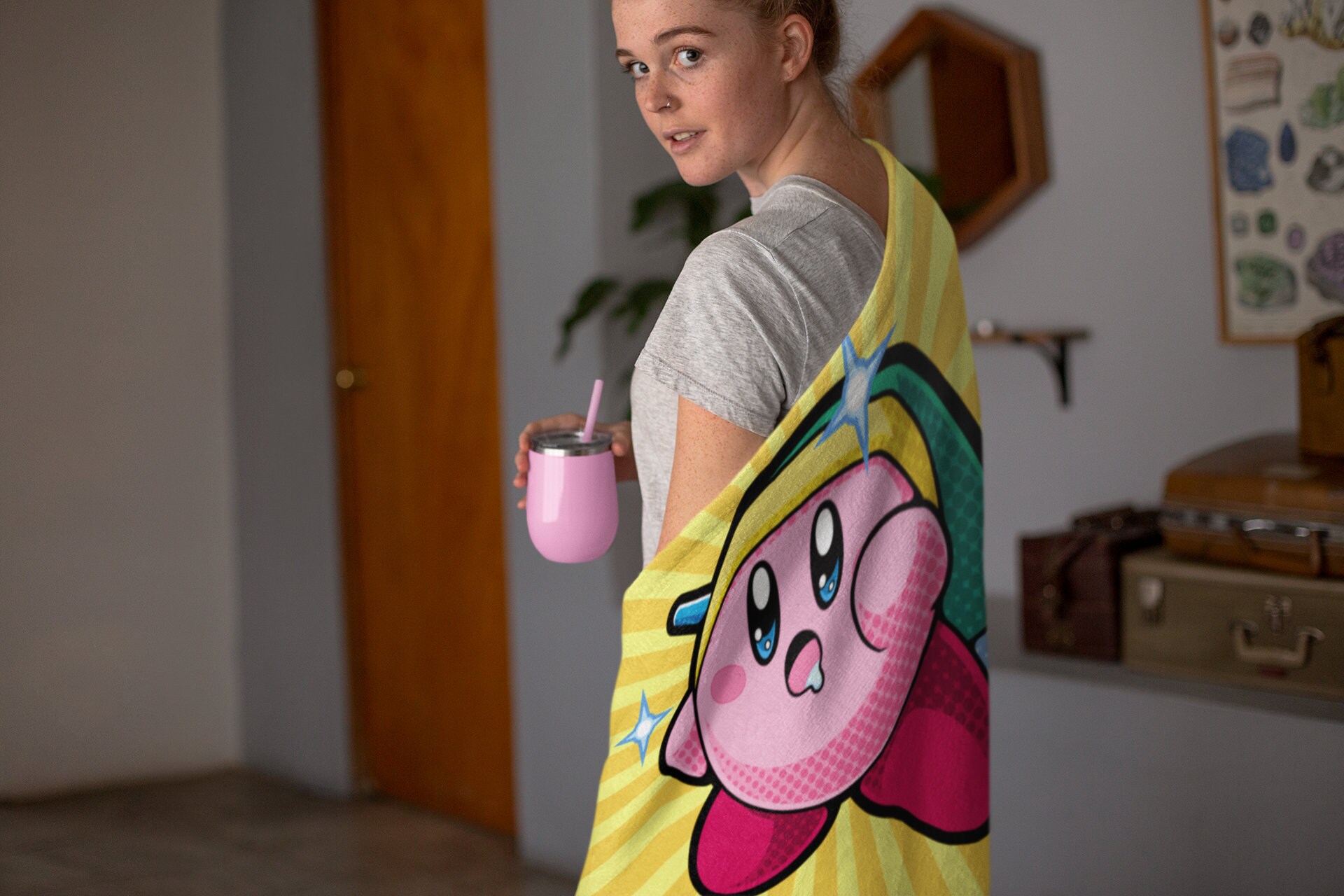 Kirby X Zelda Dreamland Royalty Blanket, Goodies' Designs, Ultra Soft ...