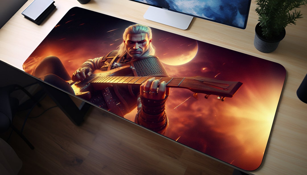 Geralt's Midnight Melody: the Witcher Mouse Pad, LED RGB Lightning, XL ...