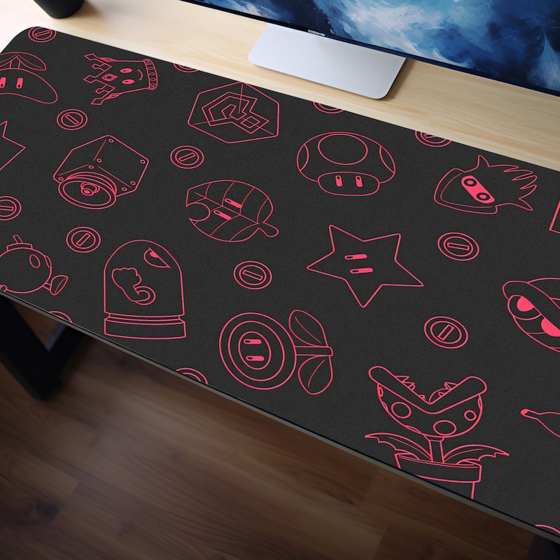 Red and Black Xxl Mouse Pad - Etsy