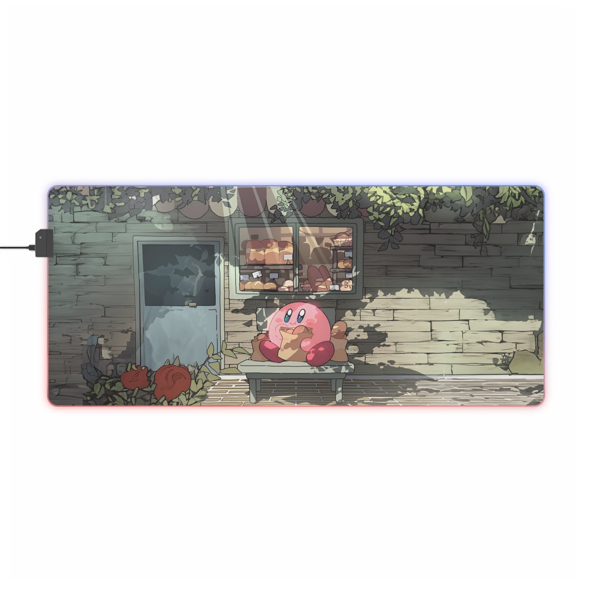 Kirby on Banch, Kawaii Kirby Mouse Pad, Cute Kirby, Custom Mousepad ...
