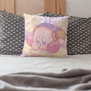 Cute Music Kirby Square Pillow, 4 Sizes, Cute Kirby Square Pillow: Soft ...