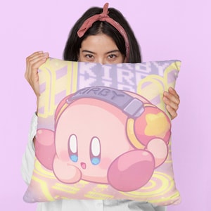 Cute Music Kirby Square Pillow, 4 Sizes, Cute Kirby Square Pillow: Soft ...