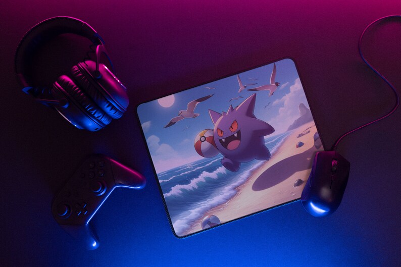 Beach Fun With Gengar: Pokemon Mouse Pad, Goodies Designs, XL Mouse Pad ...