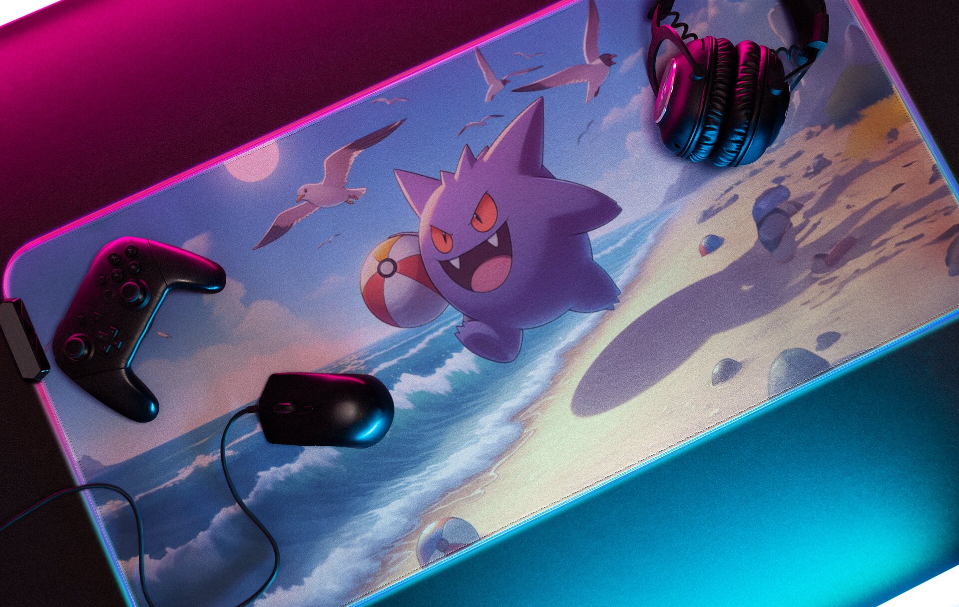 Beach Fun With Gengar: Pokemon Mouse Pad, Goodies Designs, XL Mouse Pad ...