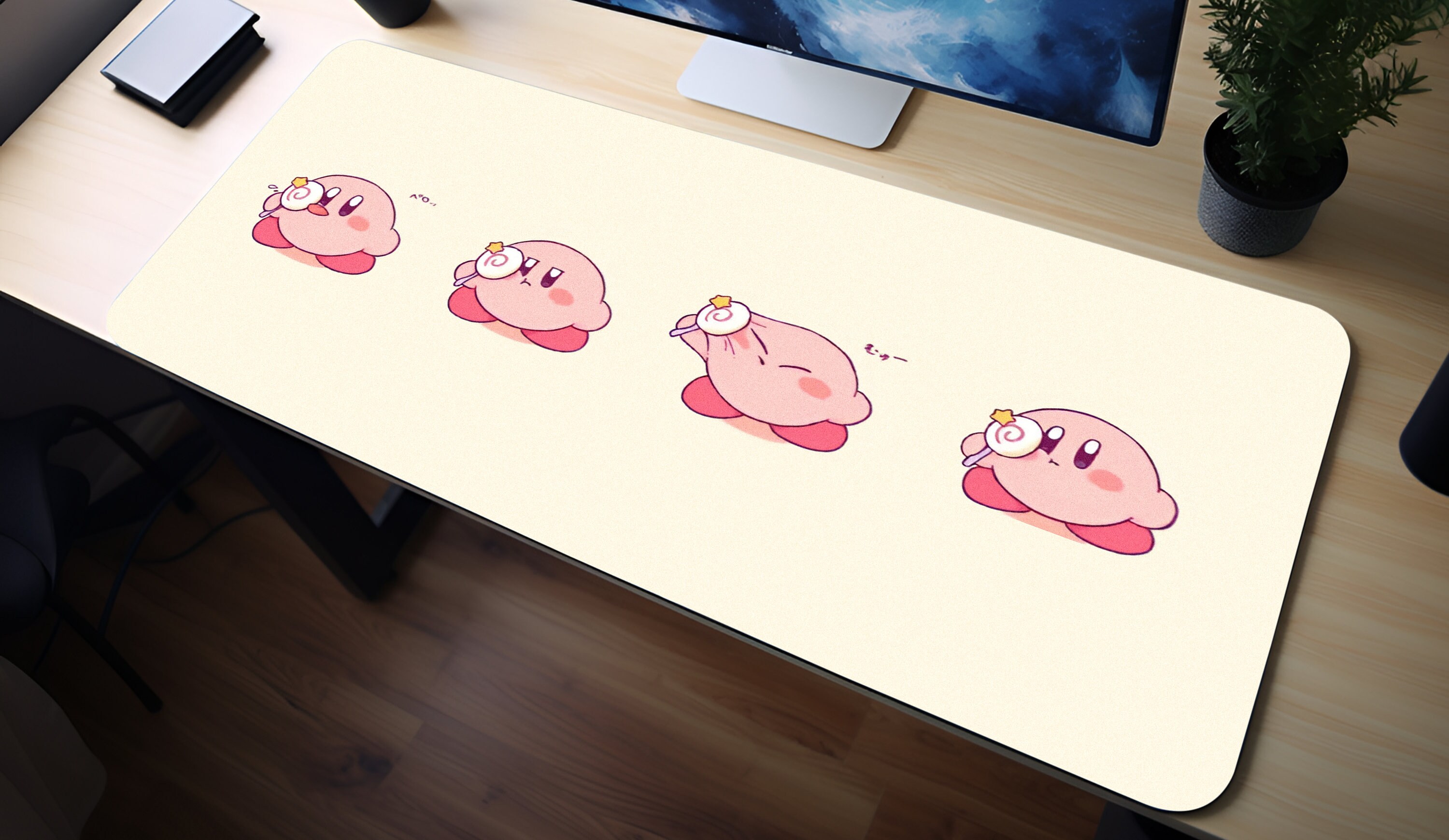 Kawaii Kirby Mouse Pad, Cute Kirby, Custom Mousepad, Esthetic Desk Mat ...