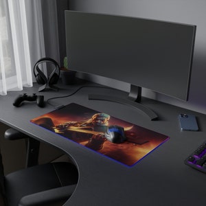 Geralt's Midnight Melody: the Witcher Mouse Pad, LED RGB Lightning, XL ...