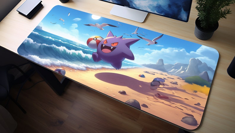 Beach Fun With Gengar: Pokemon Mouse Pad, Goodies Designs, XL Mouse Pad ...