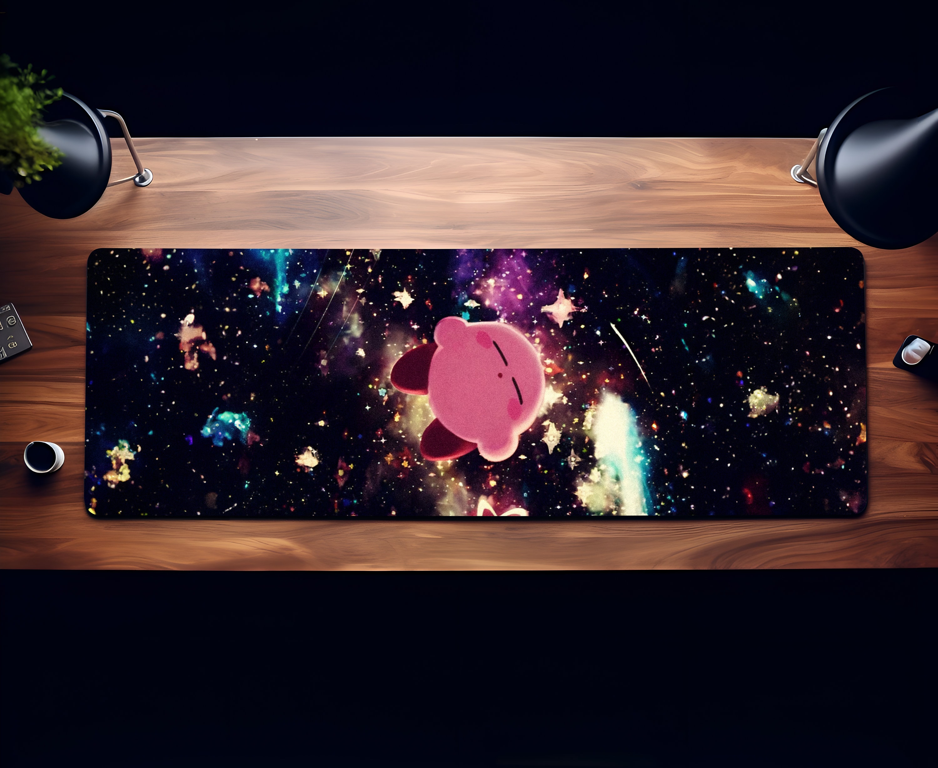 Kirby in Space, Kawaii Kirby Mouse Pad, Cute Kirby, Custom Mousepad ...