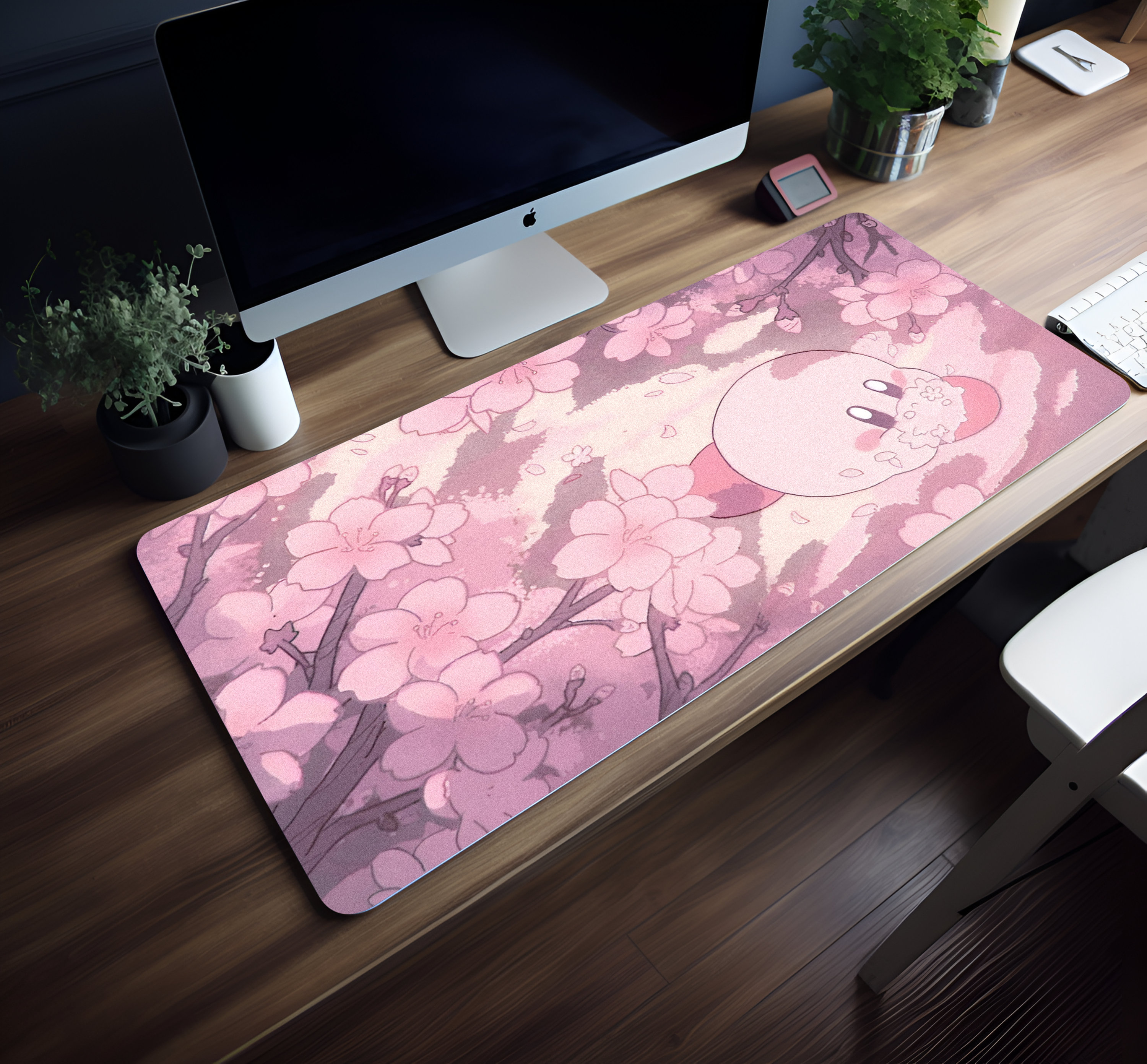 Pink Kirby, Kawaii Kirby Mouse Pad, Cute Kirby, Custom Mousepad ...