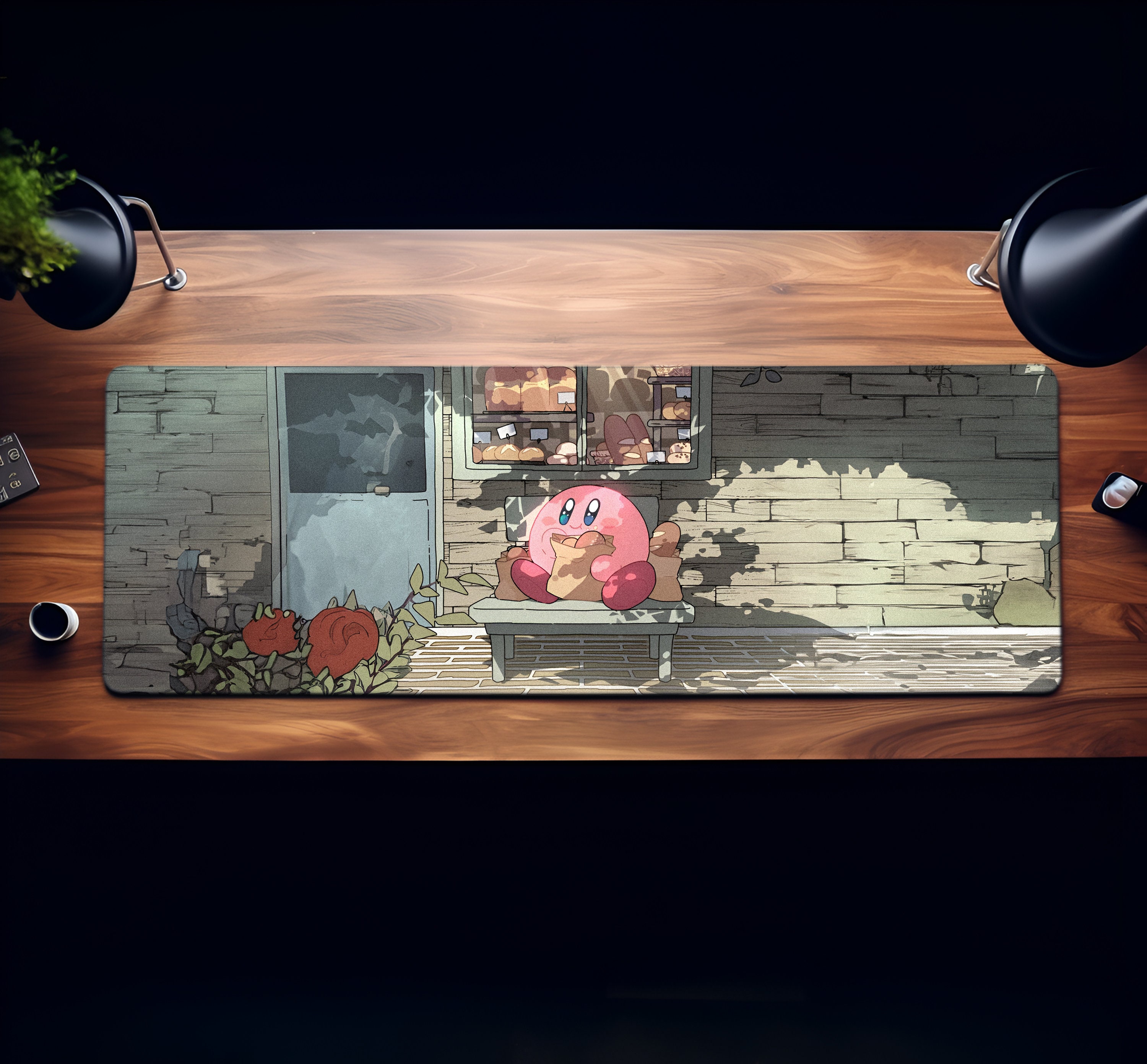 Kirby on Banch, Kawaii Kirby Mouse Pad, Cute Kirby, Custom Mousepad ...