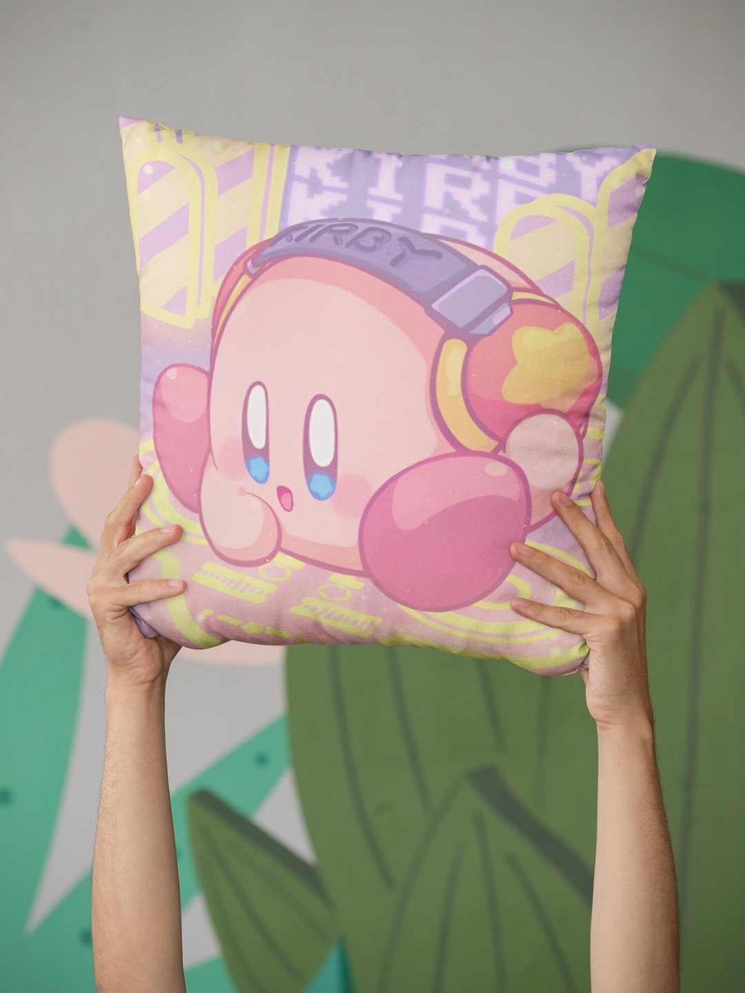 Cute Music Kirby Square Pillow, 4 Sizes, Cute Kirby Square Pillow: Soft ...
