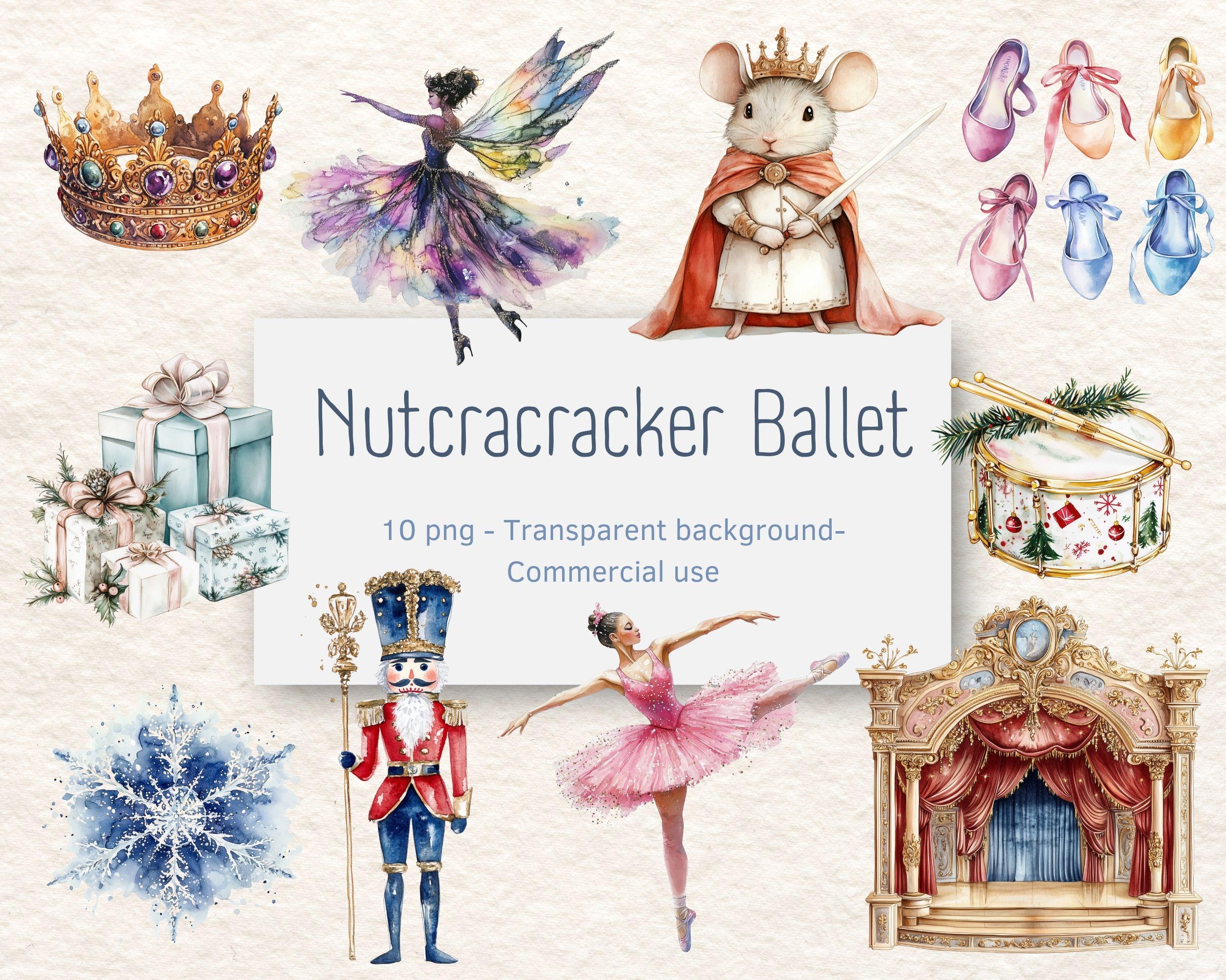 Nutcracker Ballet Watercolor Clipart Bundle | Ballerinas, Nutcracker ...
