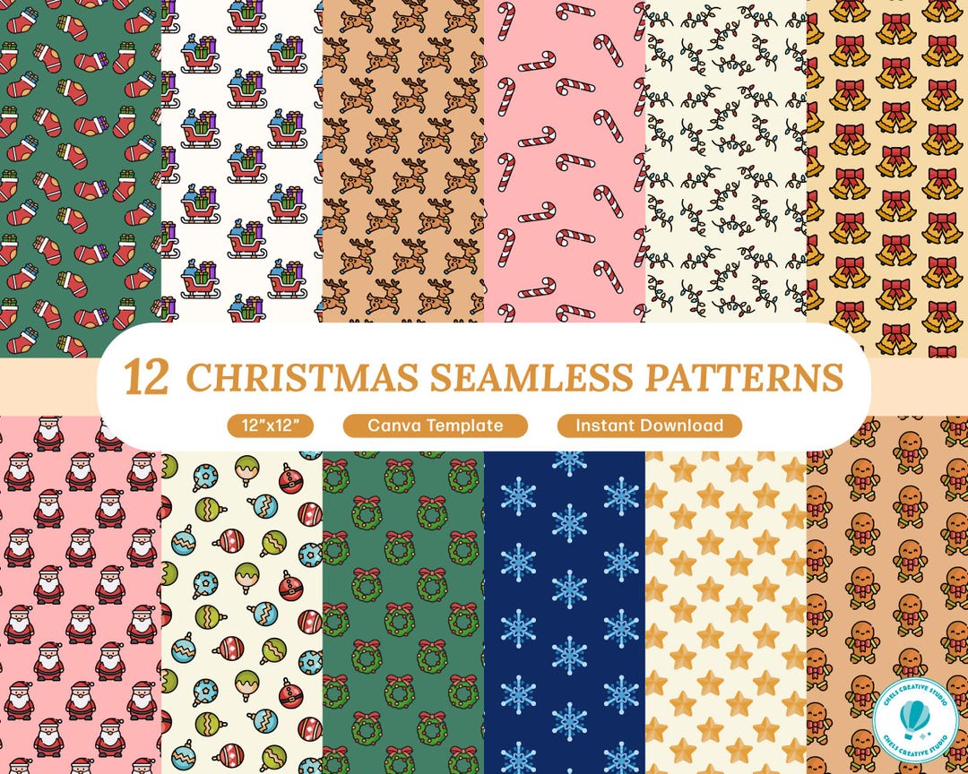 Printable Christmas Gift Wrap, Cute Christmas Digital Download ...