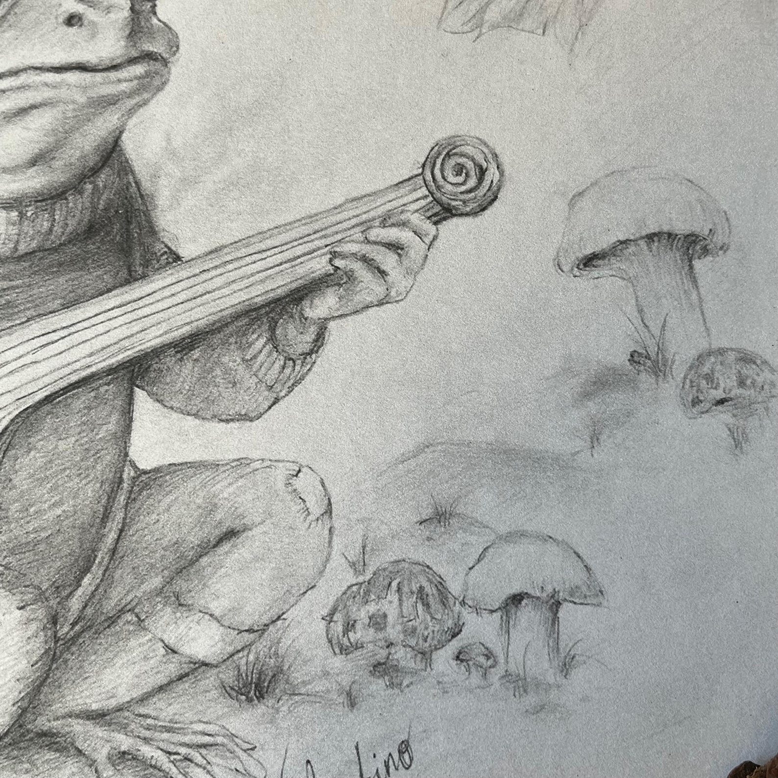 Frog Playing Banjo: 300x300mm Print Original Wall Art Decor Children ...