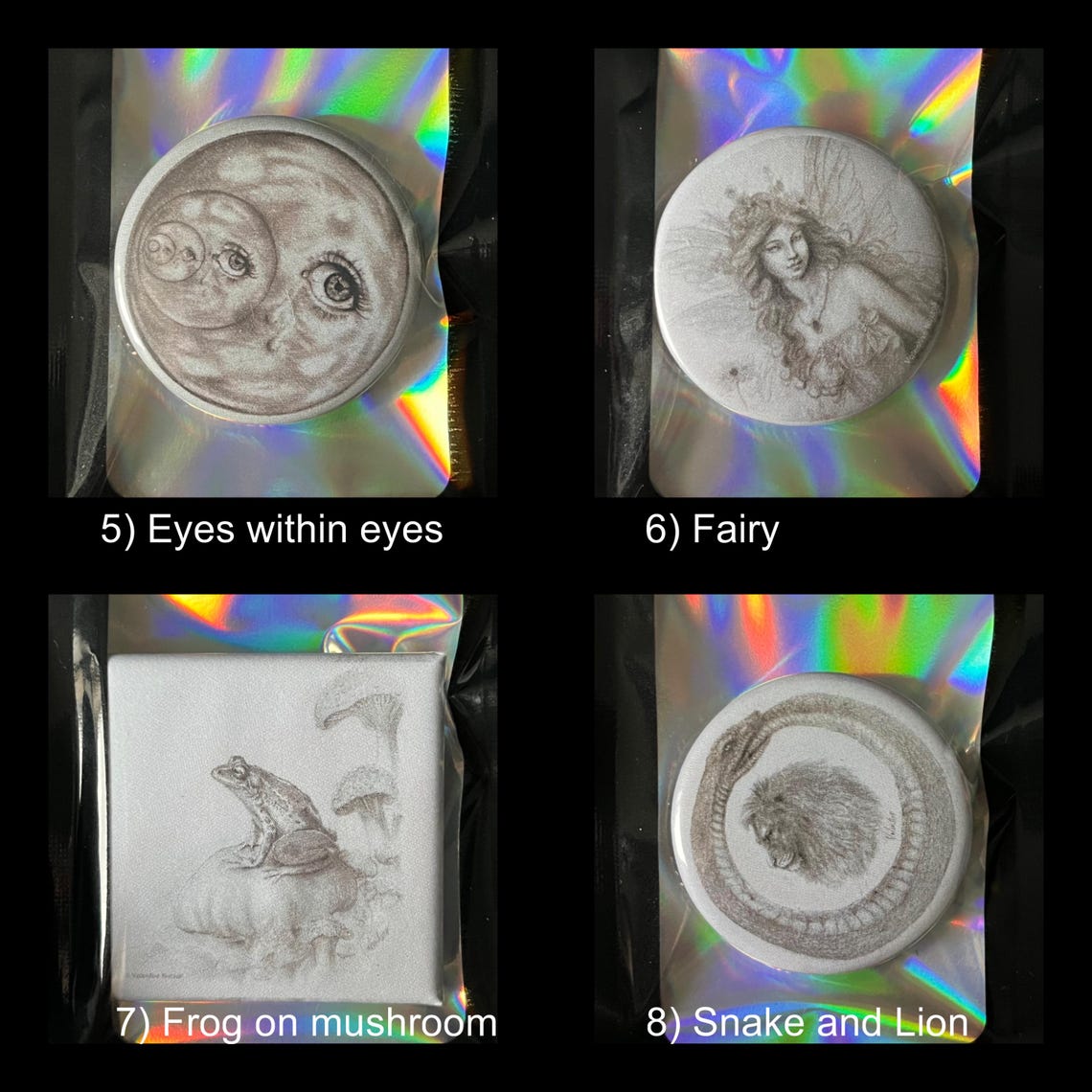 Original Art Button Badges - Etsy