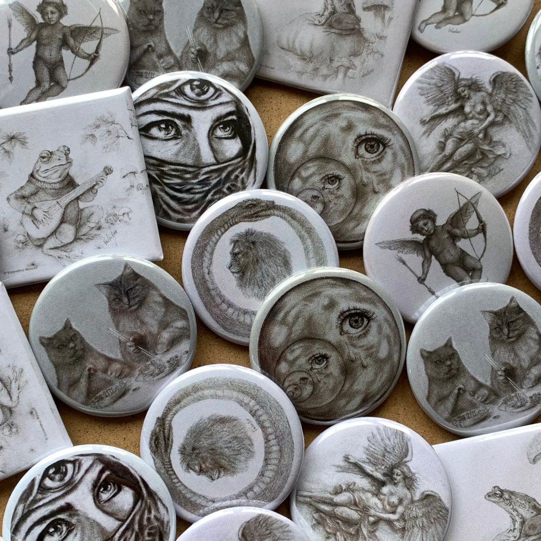 Original Art Button Badges - Etsy