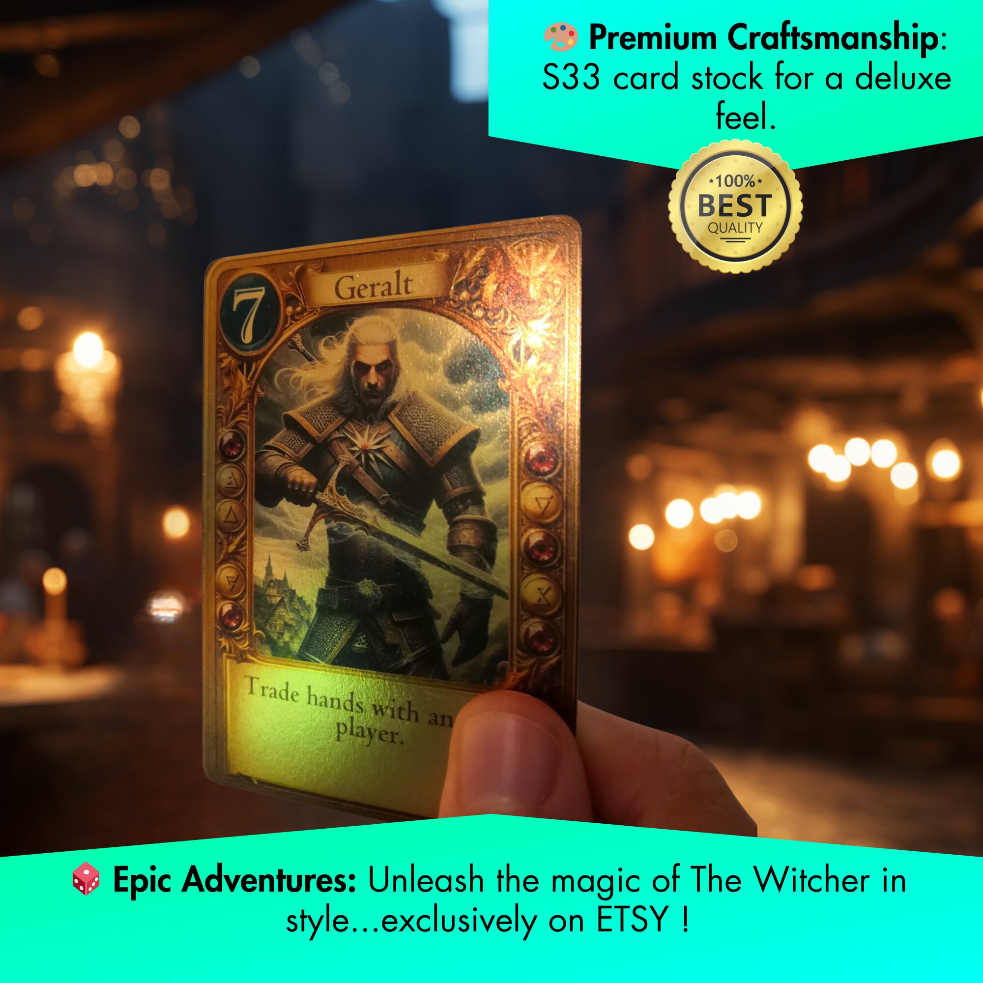 Witcher's Letter: Premium Love Letter Card Game 21 Gold Foil Cards ...