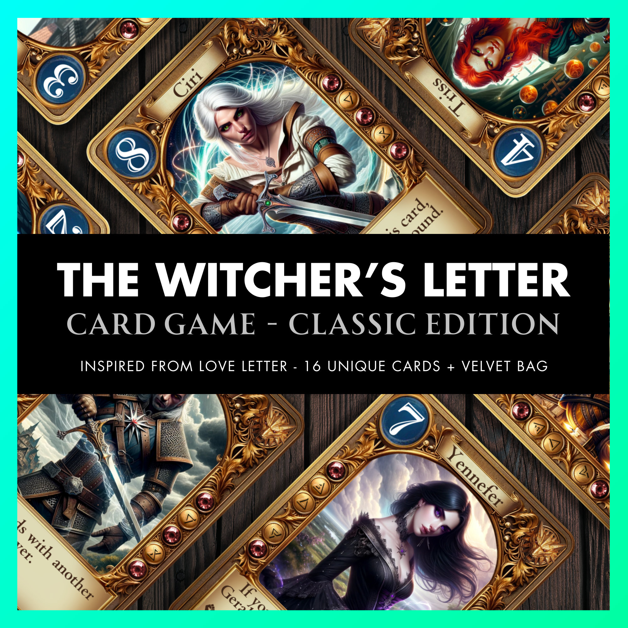Witcher-themed Love Letter Card Game Classic Edition, 16 Character ...