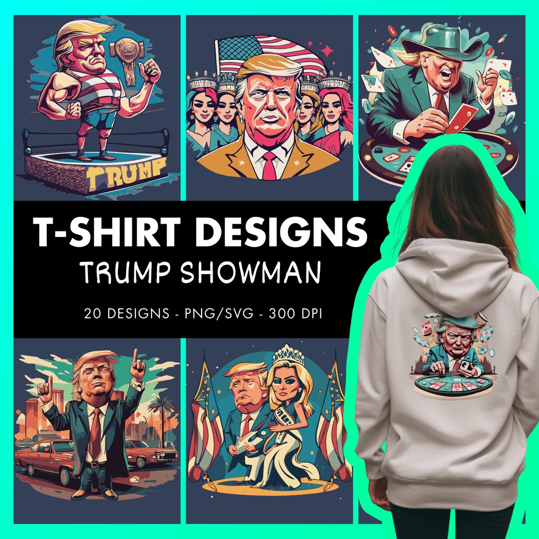 Trump the Showman: 20 Unique Trump Caricature Digital Designs for T ...