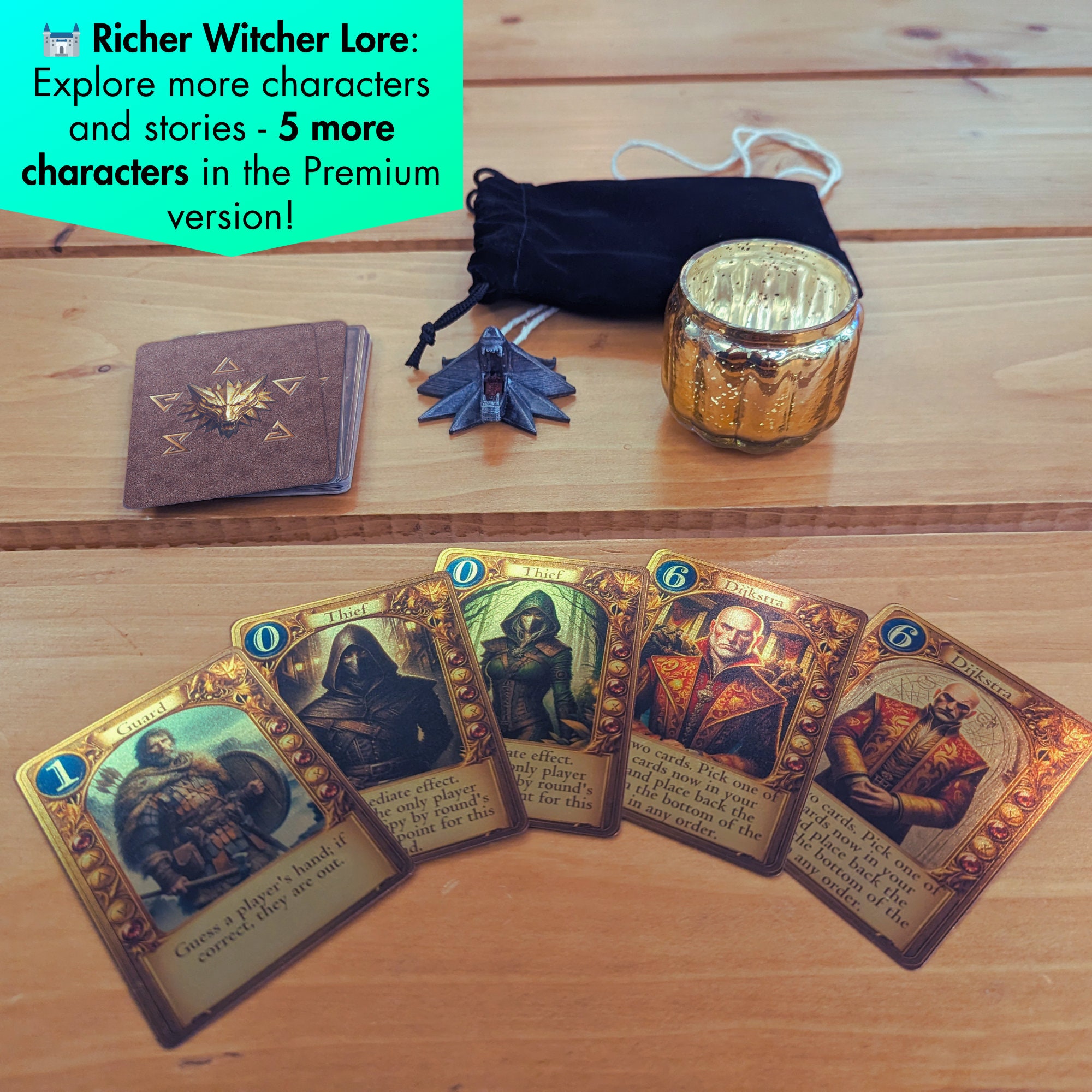 Witcher's Letter: Premium Love Letter Card Game 21 Gold Foil Cards ...