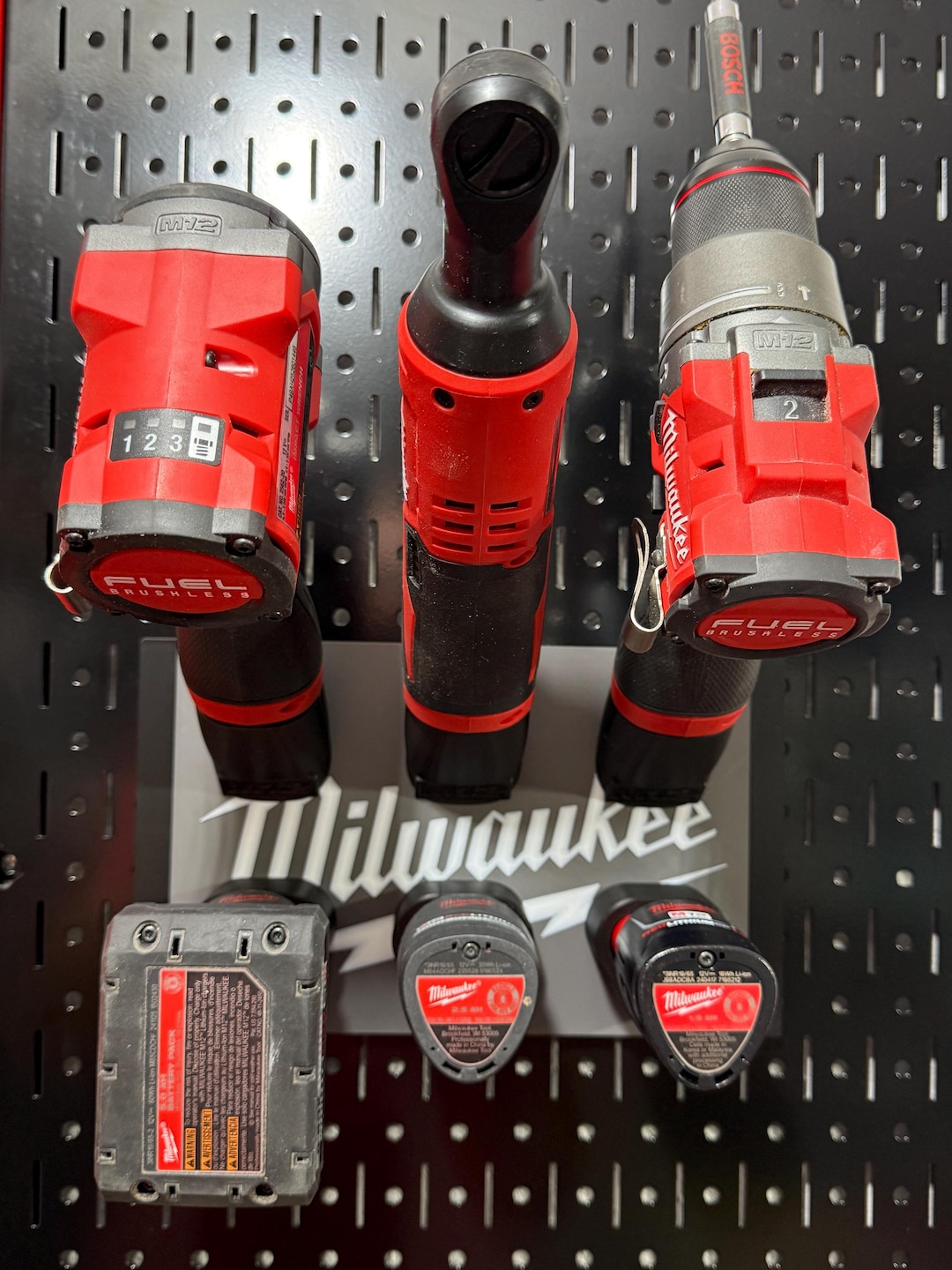 Milwaukee M12 3X3 Tool and Battery Wall Mount Garage Storage Organizer ...