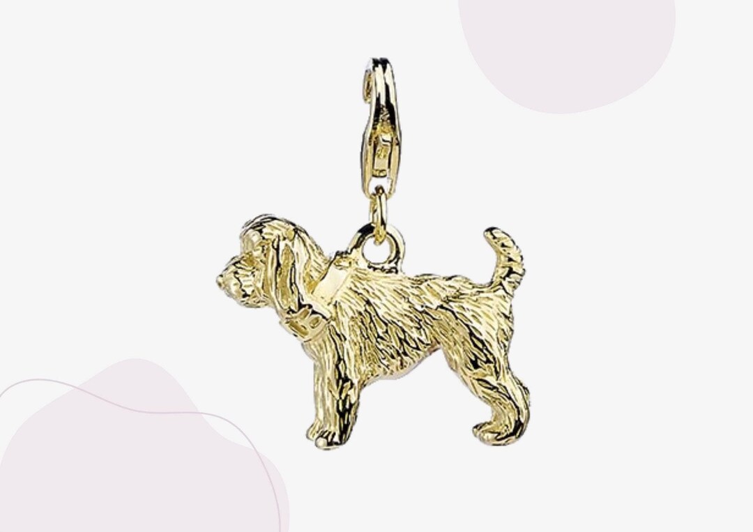 Cockapoo Gold Charm - Gold Plated Sterling Silver Cockapoo Pendant ...