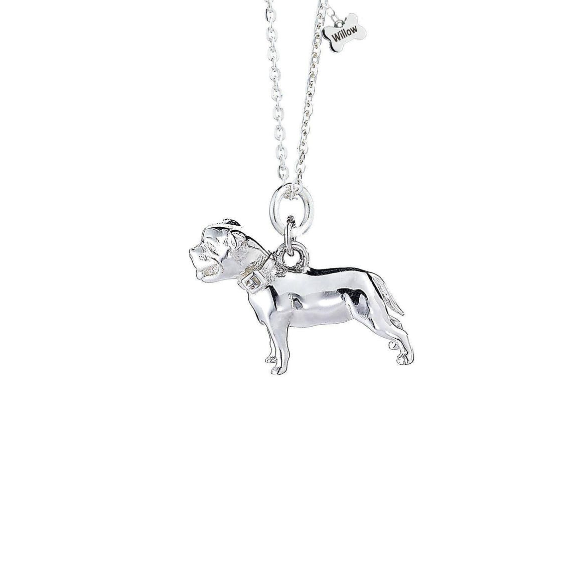 Personalised Staffordshire Bull Terrier Silver Necklace - Staffy ...