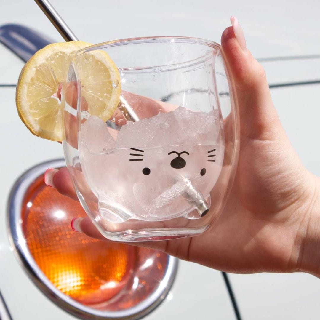 Cute Animal Double Walled Glass – Personalised Engraved Straw, Gift for ...