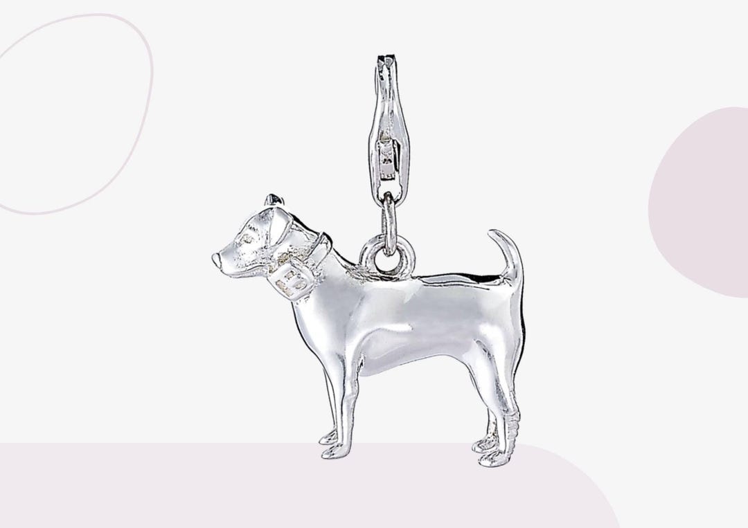 Jack Russell Silver Charm - Sterling Silver Jack Russell Pendant - Dog ...
