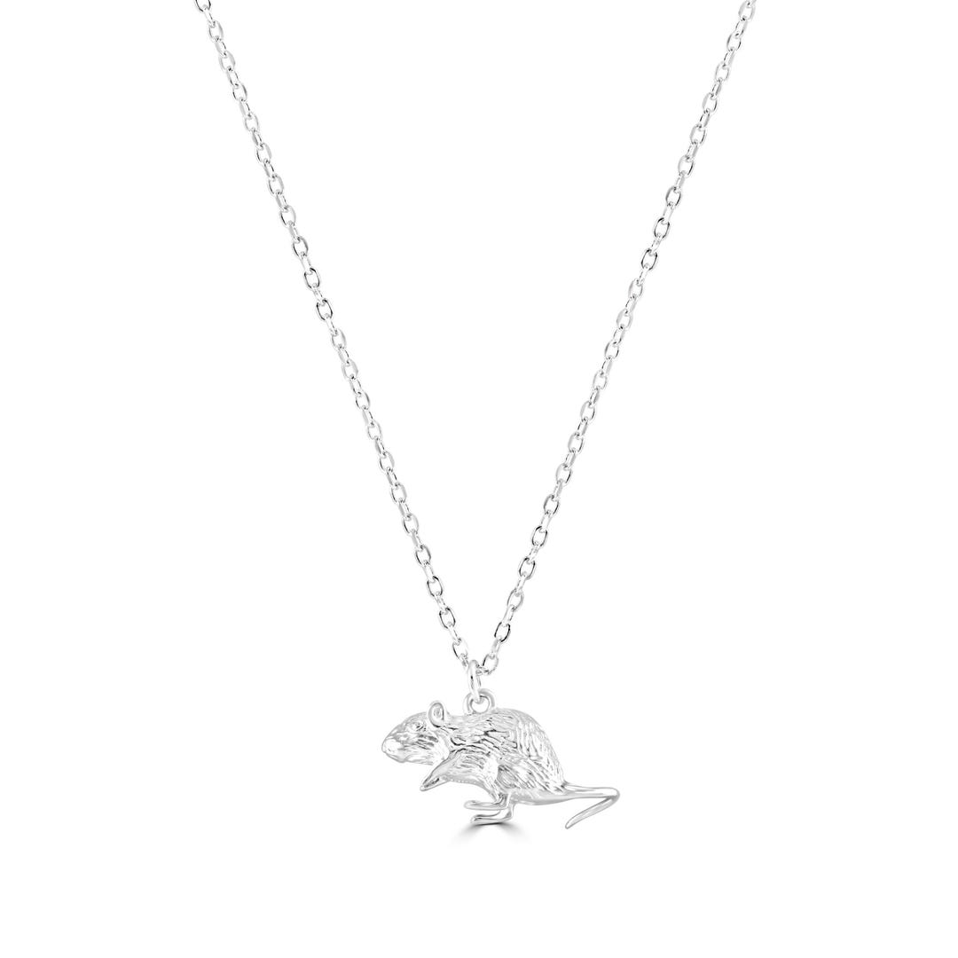 Personalised Gerbil Silver Necklace - Custom Engraved Sterling Silver ...
