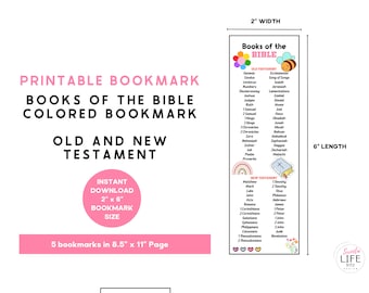 Books of the Bible Bookmarks, Bible Study for Kids, Sunday School ...